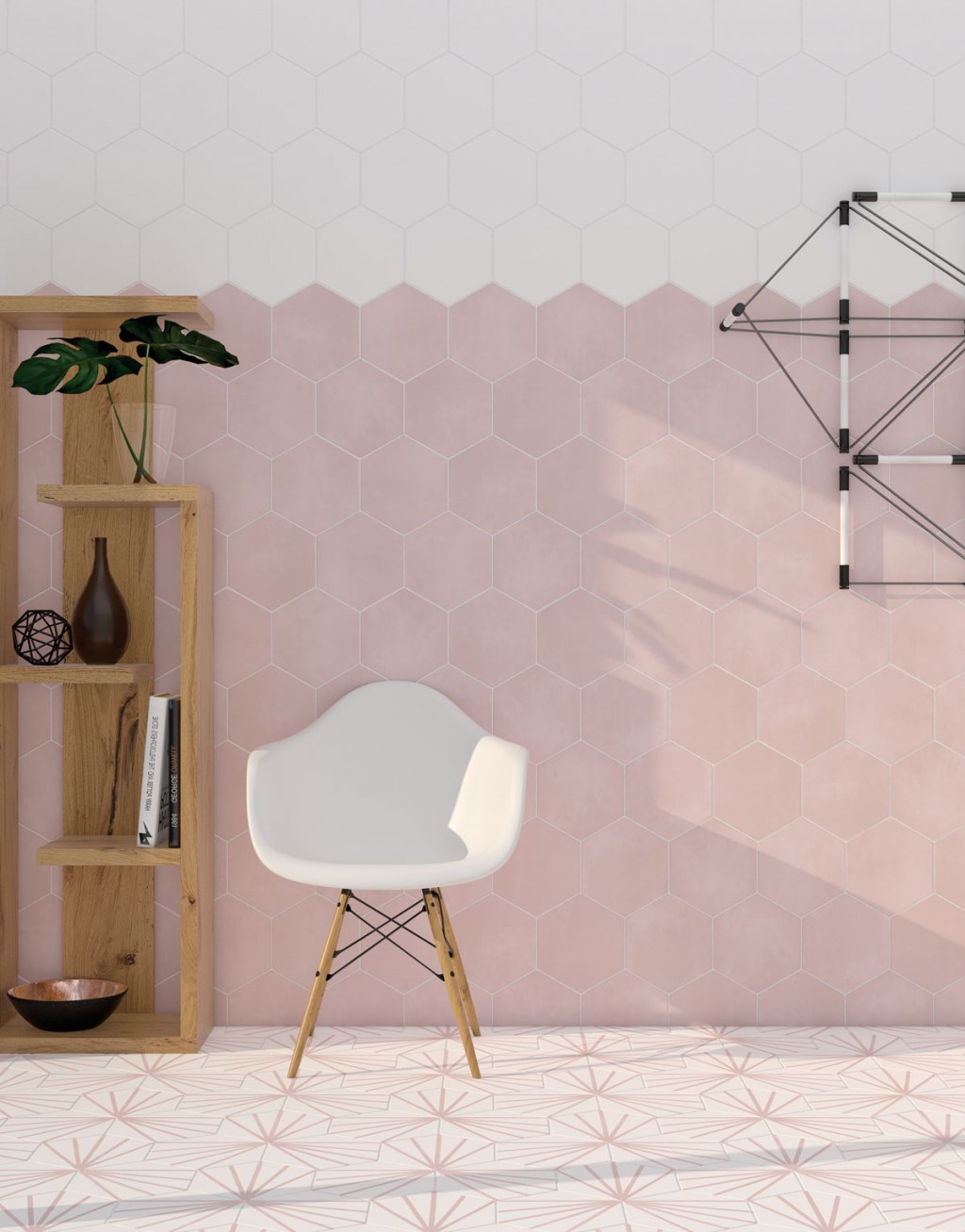 Lily 5 Hexagon Pink Porcelain Floor & Wall Tile 198x228mm | N&C Tiles ...