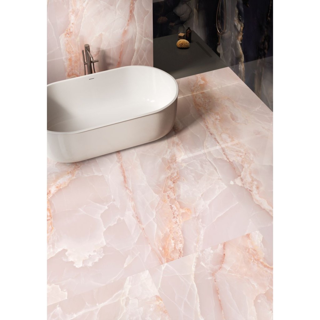 Italian Onyx Pink Polished Porcelain Tile Wall and Floor TIle