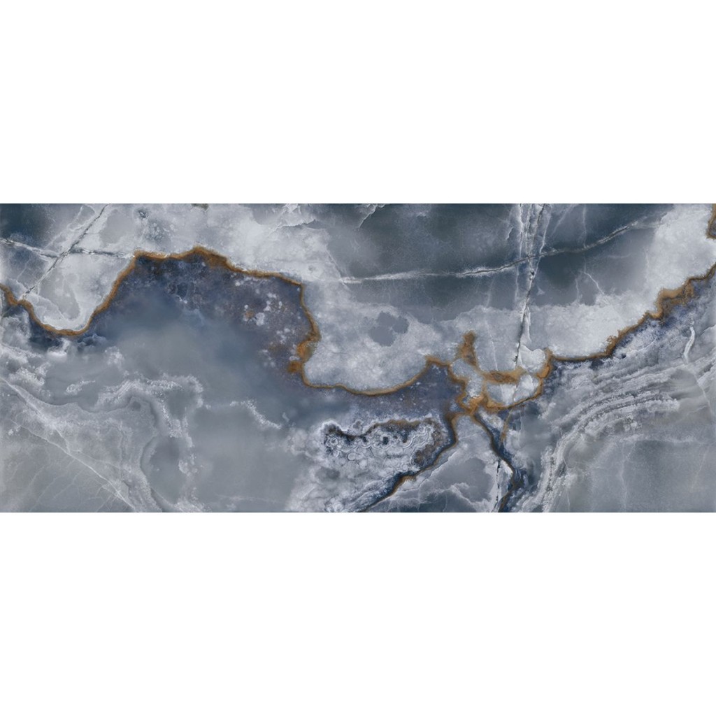 Marble Effect Italian Onyx Blue Polished Porcelain Wall & Floor Tile