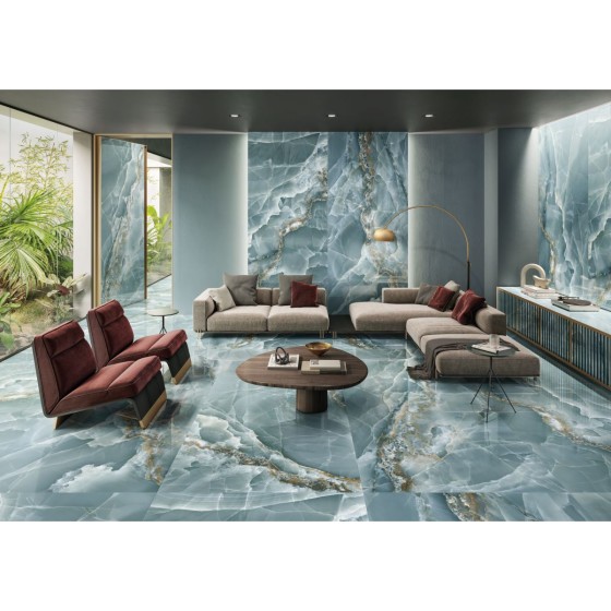 Italian Onyx Turquoise Green Polished Porcelain TIle | N&C Tiles and ...