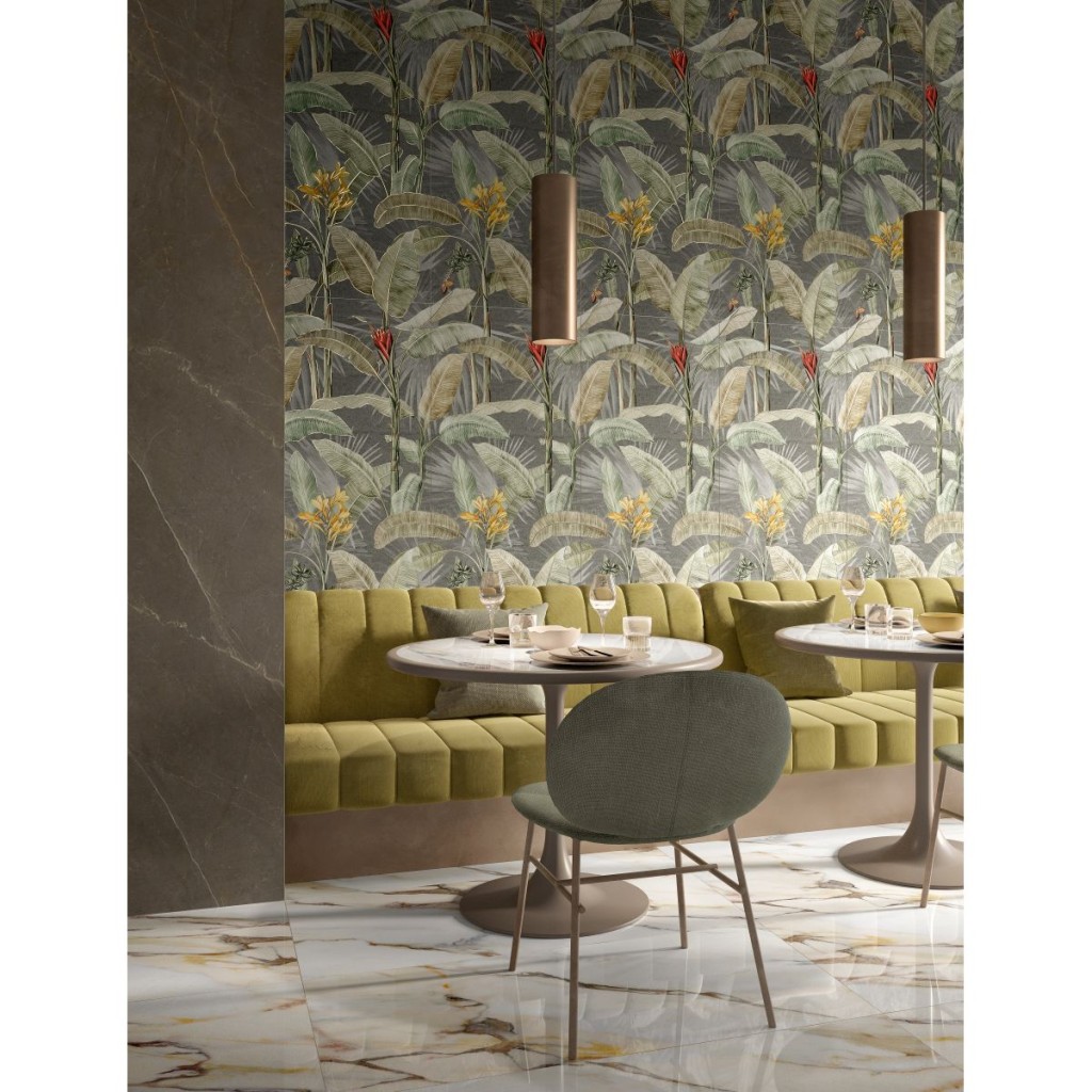 Botanical Floral Porcelain Floor and Wall Tile 600x1200mm, large format ...