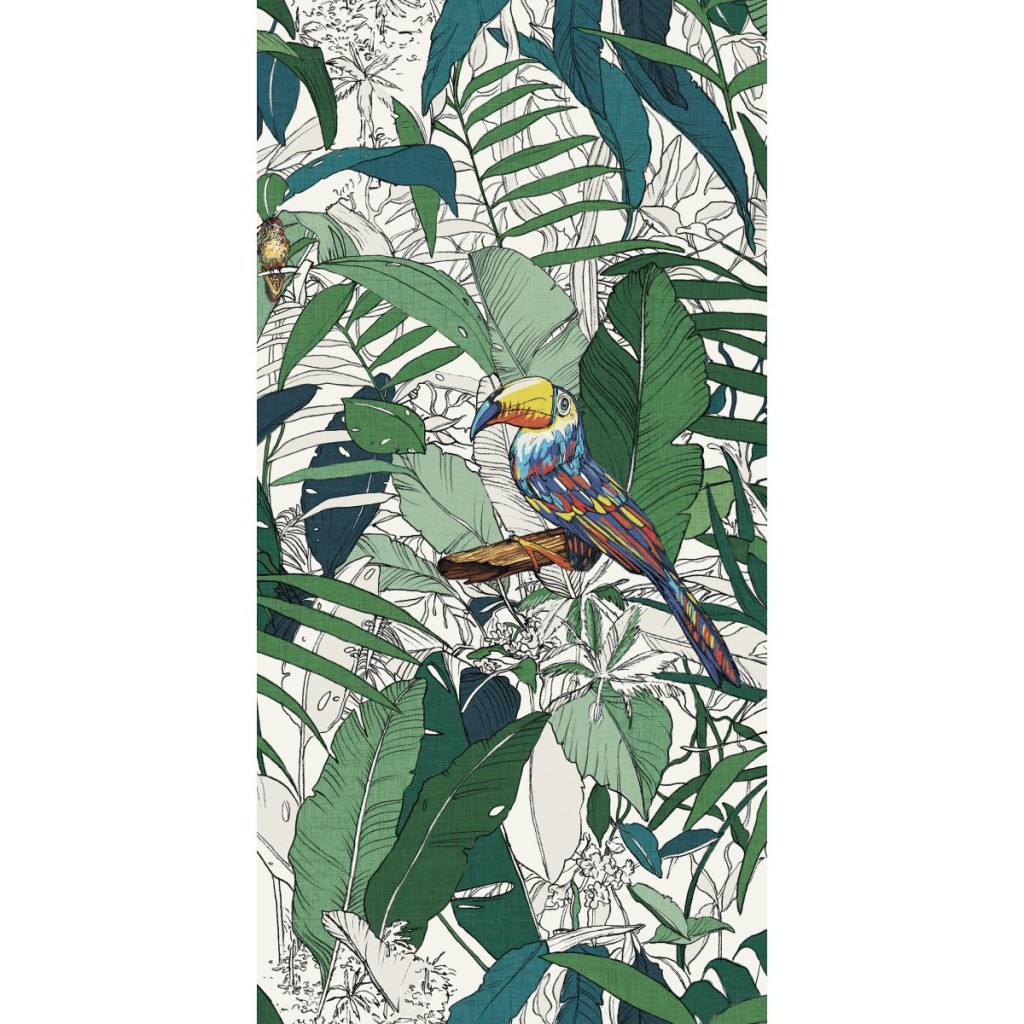 Tropical Floral Porcelain Floor and Wall Tile 600x1200mm, large format ...