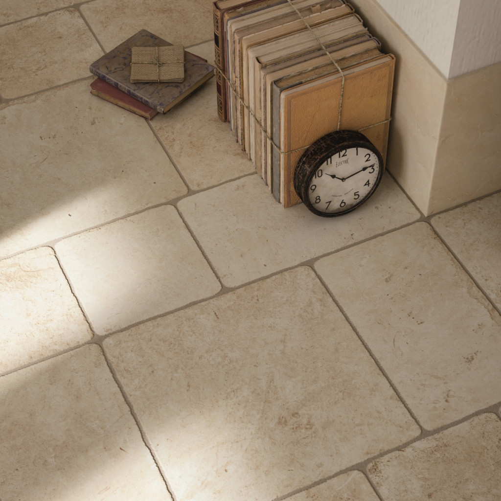 Tuscan Flagstones Salento Ivory Porcelain Floor and Wall Tile 300x300mm ...