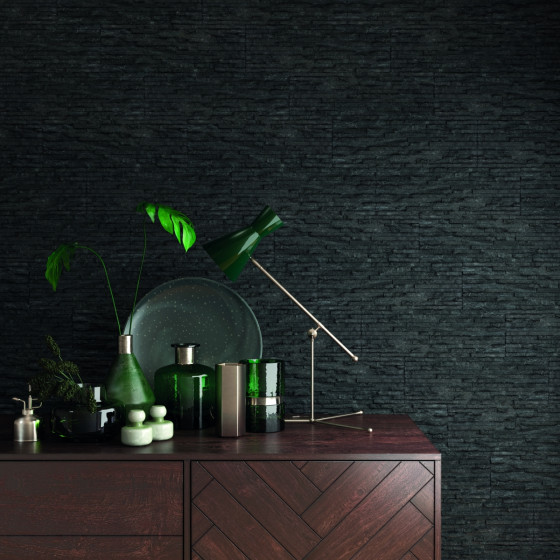 3d Stone Black Porcelain Wall Tile 170x520mm | N&C Tiles and Bathrooms