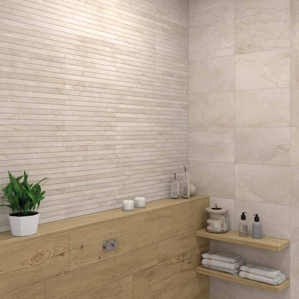Future Stone Bone Overlap Decor Ceramic Wall Tile 270x420mm